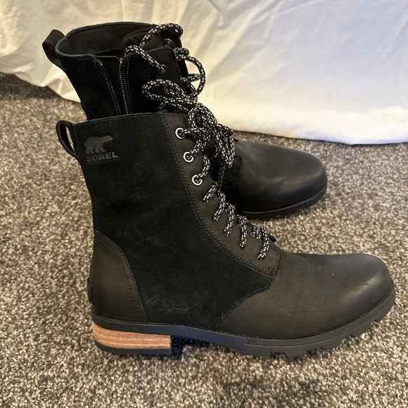 Sorel | Shoes | Sorel Black Combat Boots | Poshmark